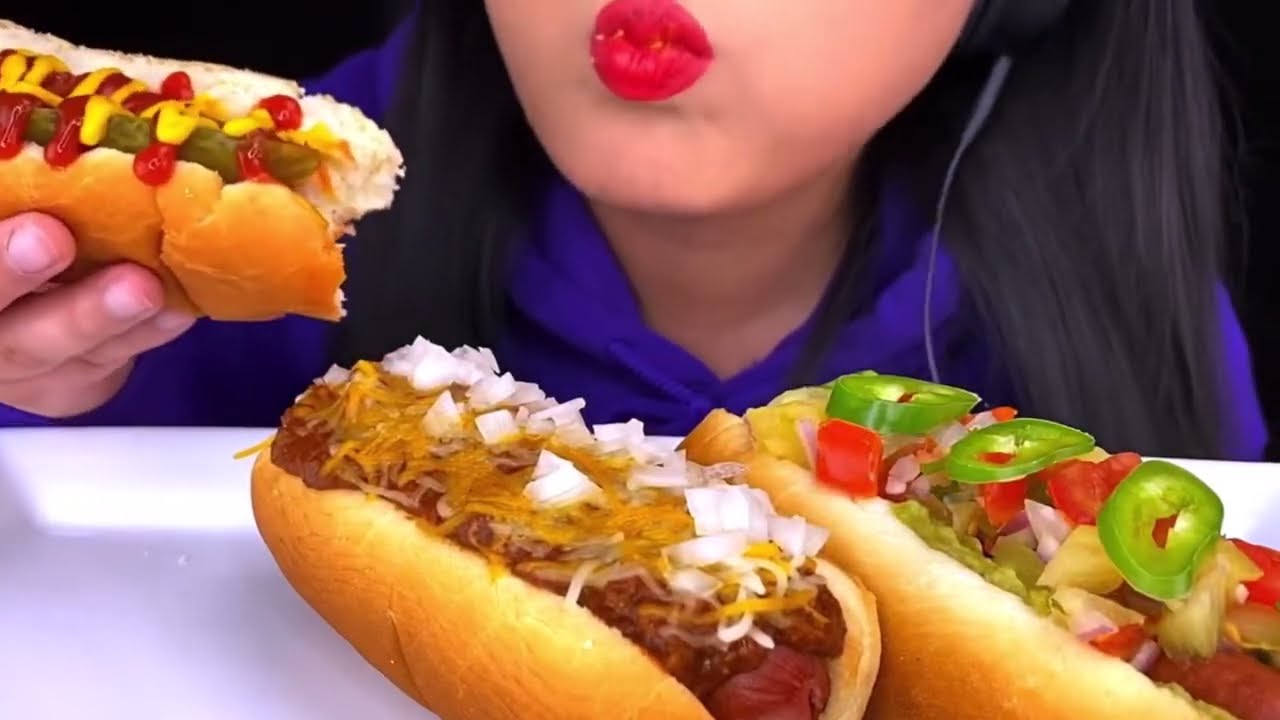 ASMR PHAN *BITES ONLY* HOT DOGS ASMR - YouTube