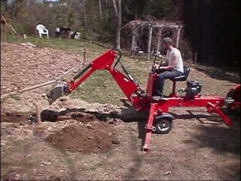 DR Towable Backhoe Digging Trench - YouTube