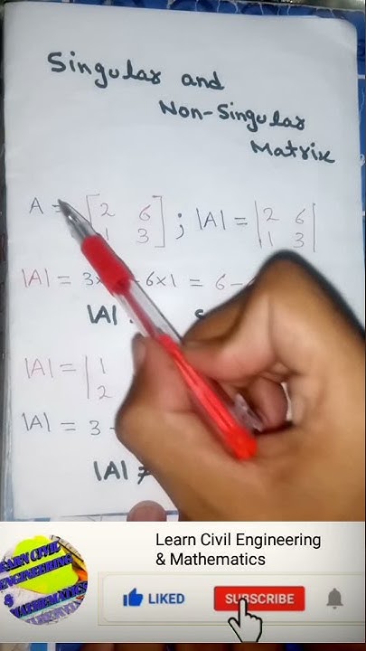 Singular Matrix // Non Singular Matrix // Mathematics // Shorts - YouTube