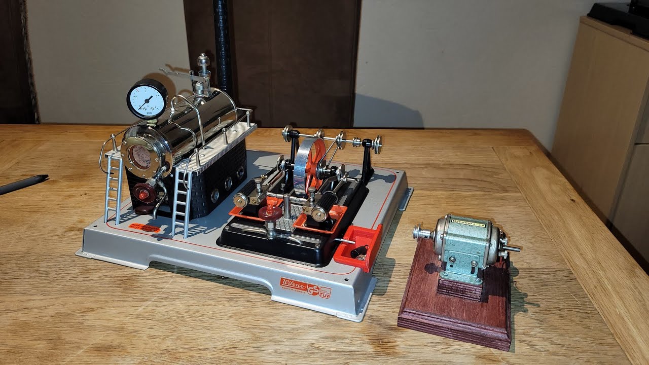 Dampfmaschine Wilesco D22 mit großem Graupner Dynamo Bj 1960 - YouTube