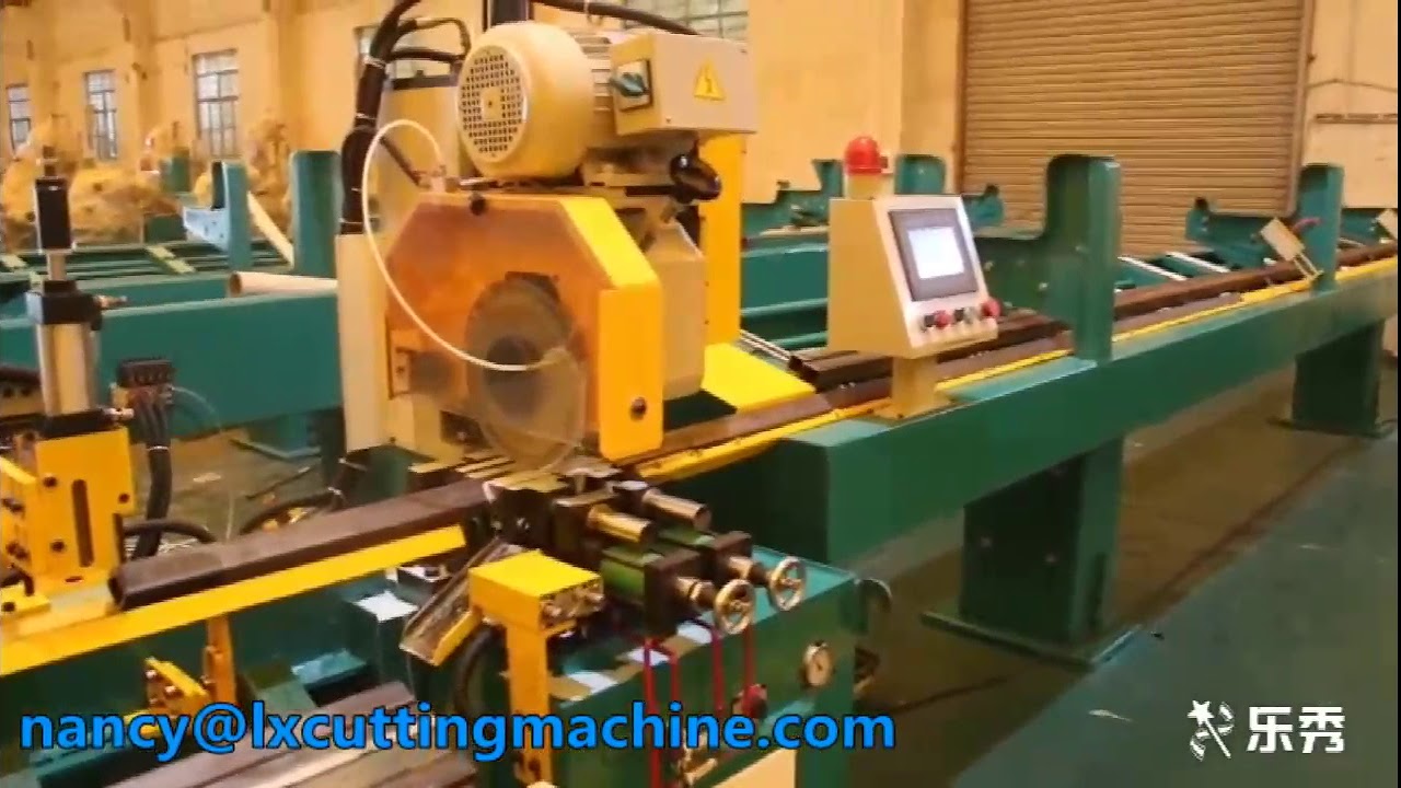 automatic sawing machine for metal cutting - YouTube