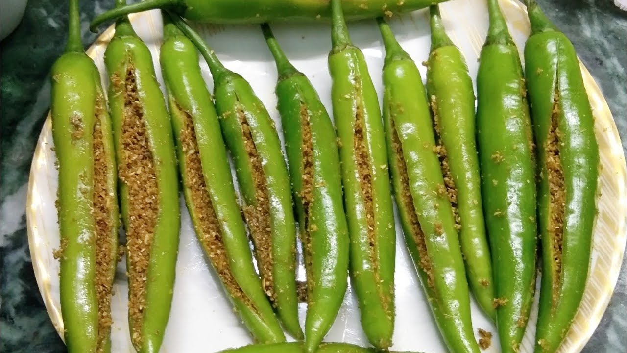 Bharwa Hari Mirch Recipe IN Hindi | How To Make Bharwa Mirch | Afsha's ...