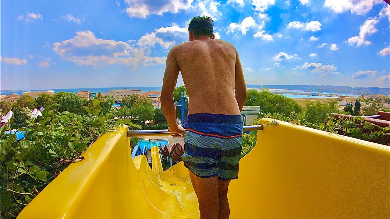 Fast Body Water Slide at Aqua Marine Water Park - YouTube