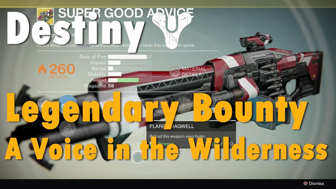 Destiny: Exotic Bounty Guide: A Voice in the Wilderness (Super Good ...