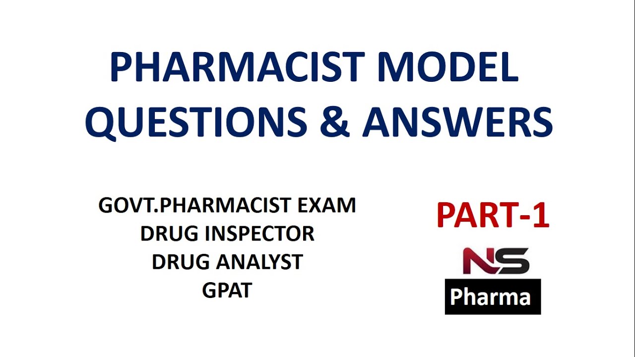 PHARMACIST MODEL QUESTION PAPER | NEW - YouTube