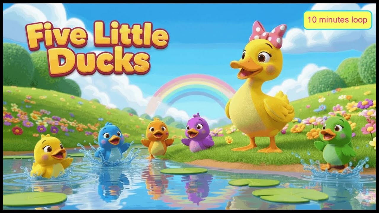 🦆 Five Little Ducks (Loop) | @ZeeZooKIDZ Nursery Rhymes & Kids Songs ...