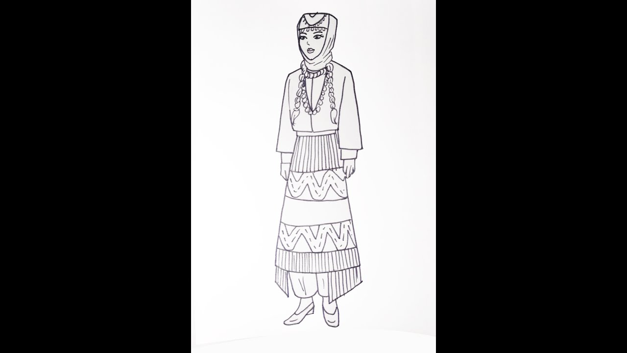 HOW TO DRAW TURKISH TRADITIONAL CLOTHES | EASY DRAWING TUTORIAL - YouTube