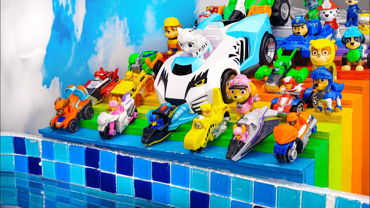 Paw Patrol Toy Collection Unboxing Review | PAW Patrol Car drop in pool ...