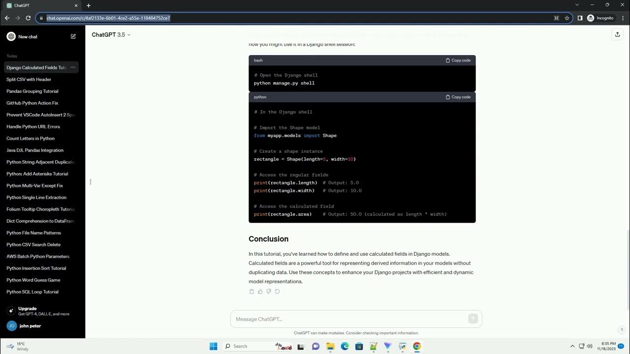 Calculated fieds in python django - YouTube