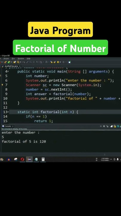 Java Program Factorial Of Number Using Recursion And Scanner