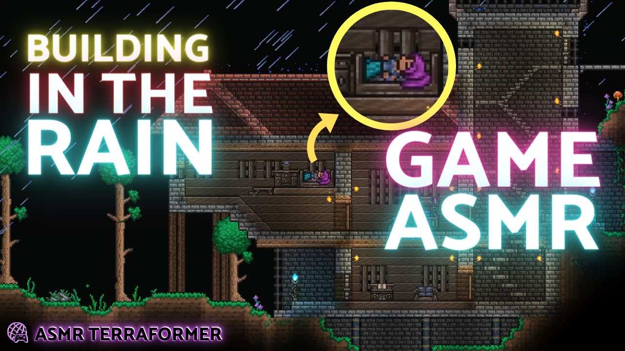 Terraria Rain ASMR - House Building - YouTube