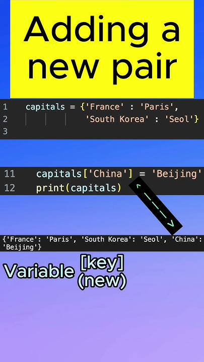 Dictionaries to store pairs in Python! #python #codingforbegginers ...