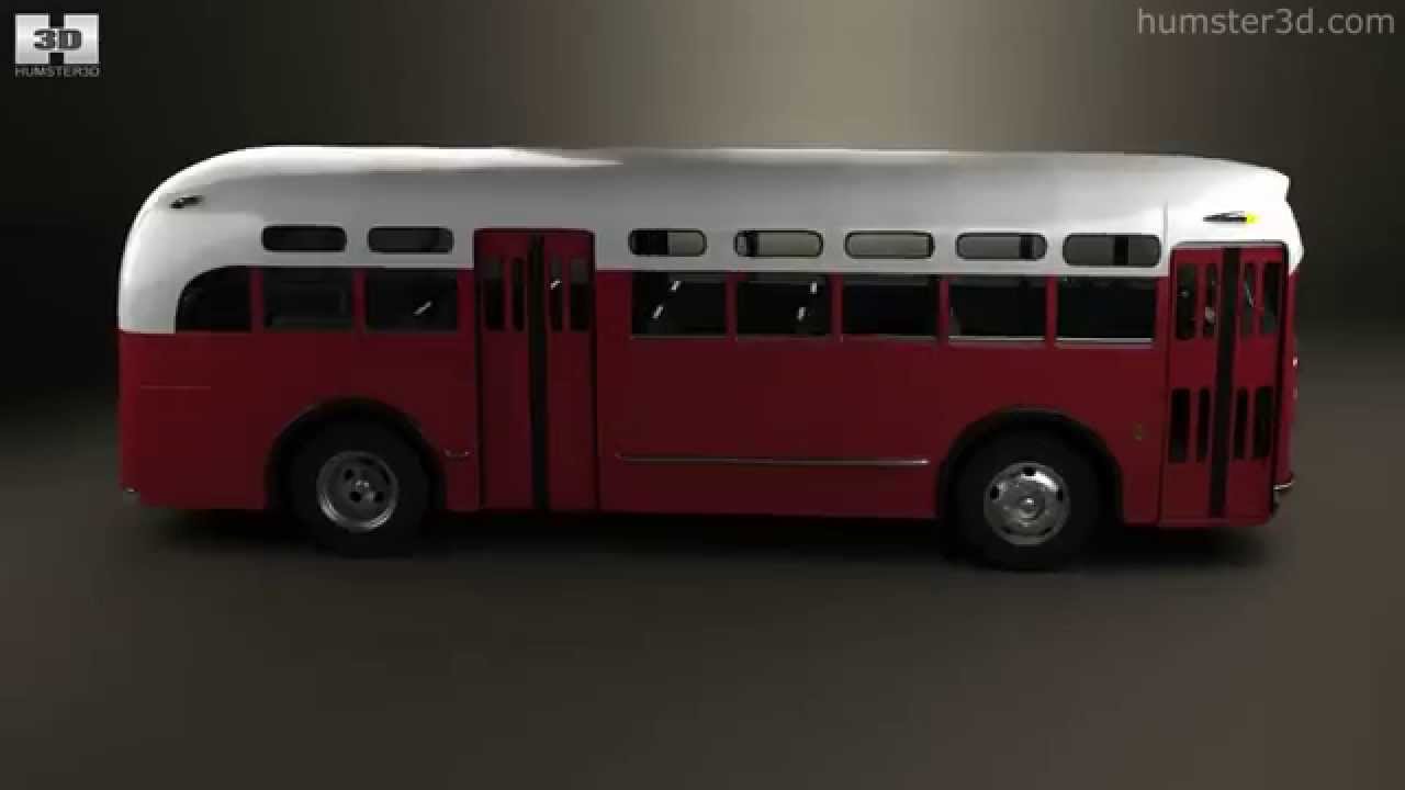GM Old Look transit bus 1953 by 3D model store Humster3D.com - YouTube