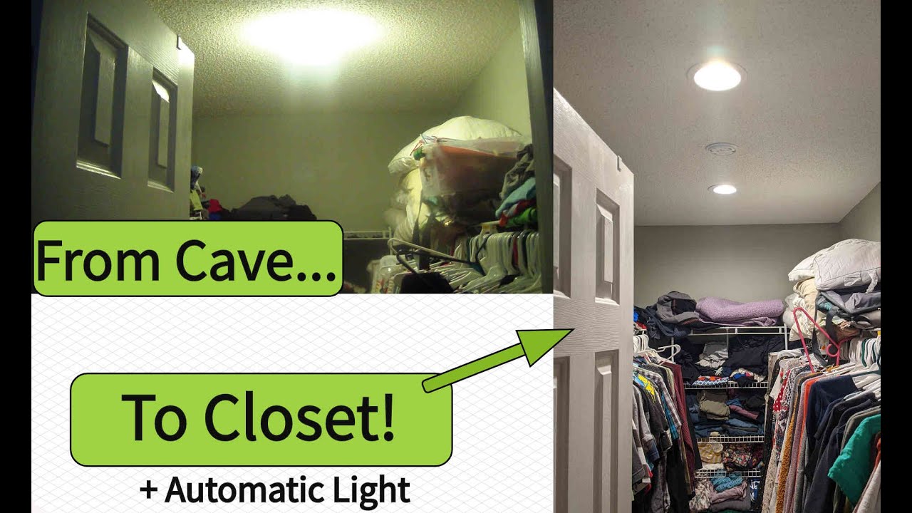 Closet Lighting Upgrade - Occupancy Sensor and Recessed Lights - YouTube