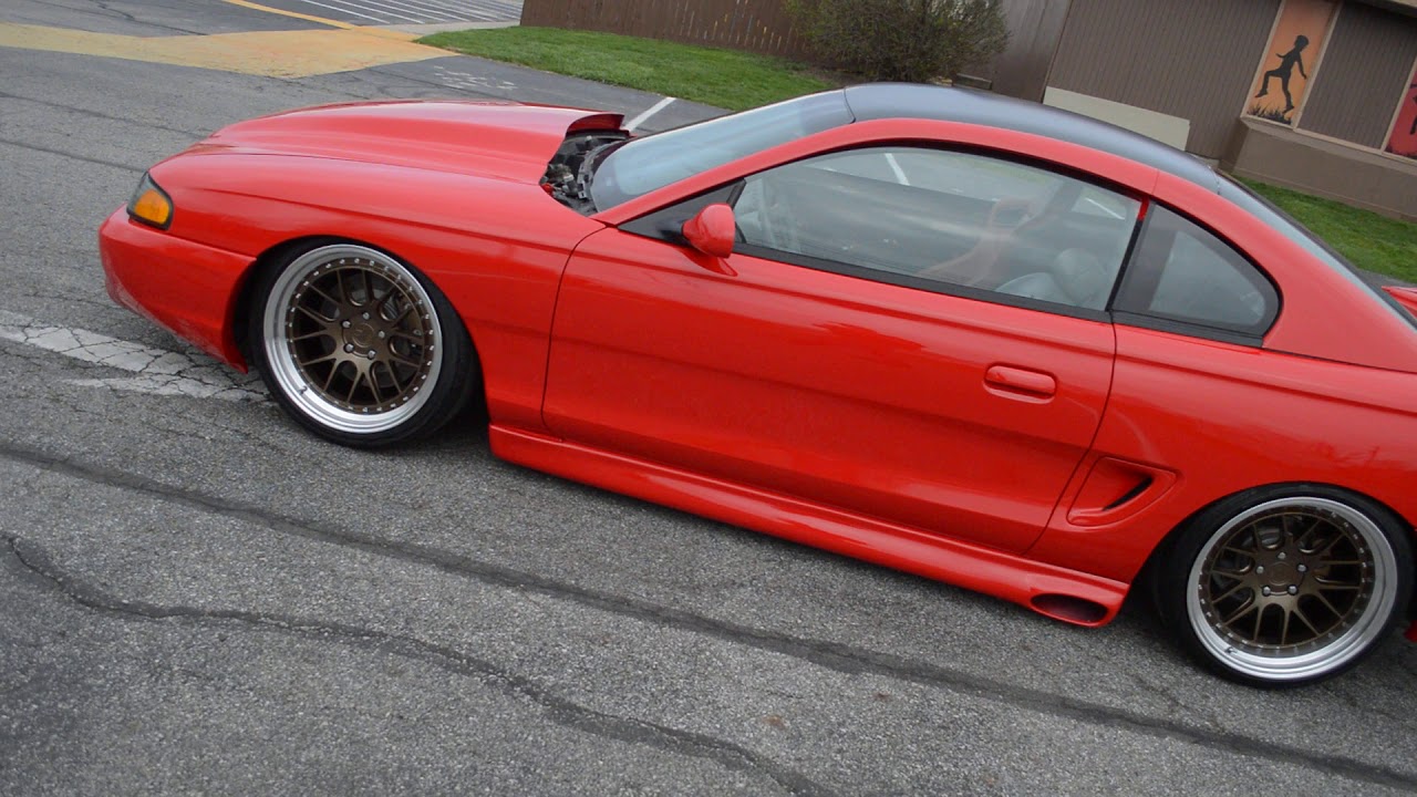 SN95 after a quick cut and buff on the new Race Red paint. - YouTube