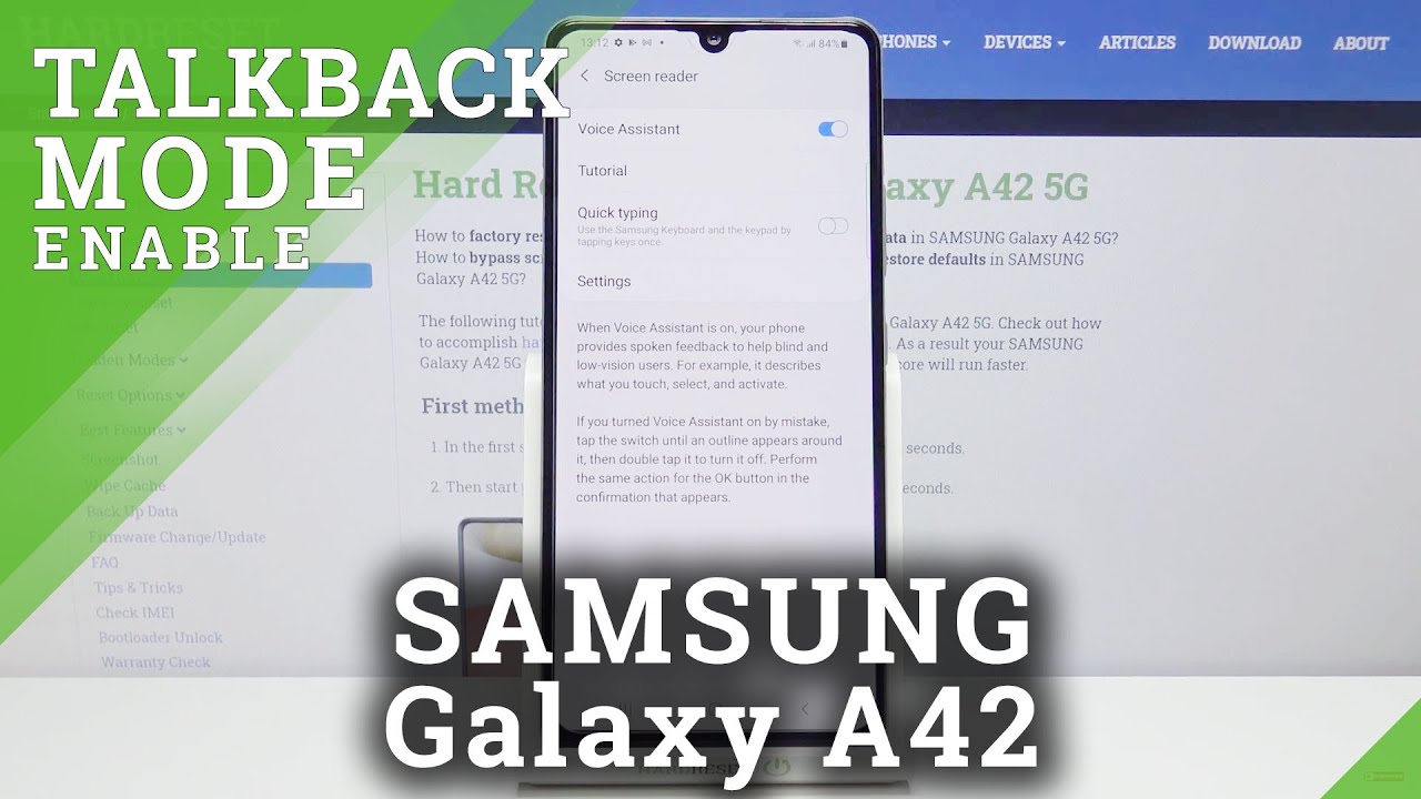 How to Activate TalkBack in Samsung Galaxy A42 – Switch On/Off TalkBack ...