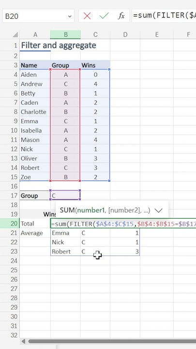 Filter and aggregate in Excel #exceltech #excelfunction #excelworld #excelsolutions # ...