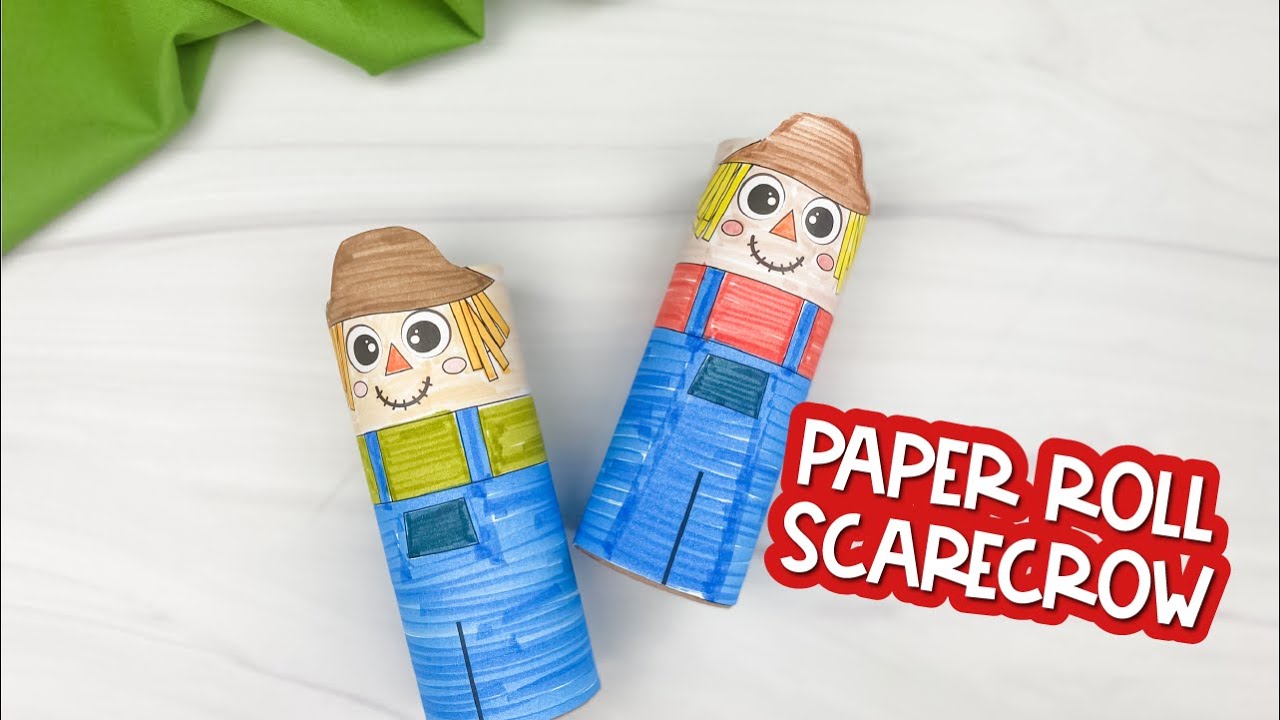 Scarecrow Toilet Paper Roll Craft For Kids - YouTube