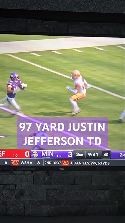 97 yard touchdown Sam Darnold to Justin Jefferson #vikings #49ers #justinjefferson #skol # ...