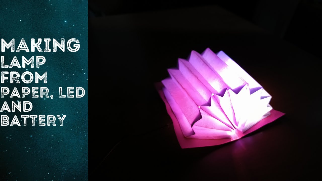 Making book lamp from paper, LED and battery - YouTube