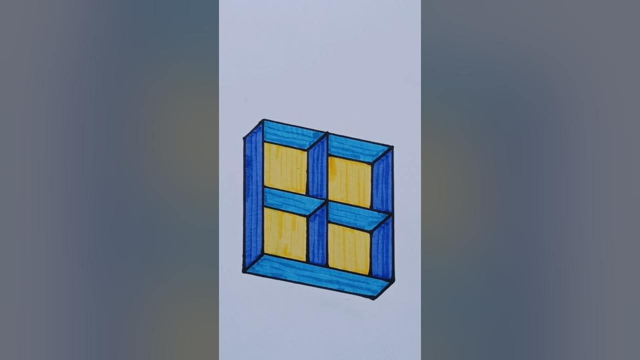 Simple 3D Box Drawing Trick! 📦 #Shorts #YouTubeShorts #TrendingShorts #ViralShorts #ShortsFeed ...