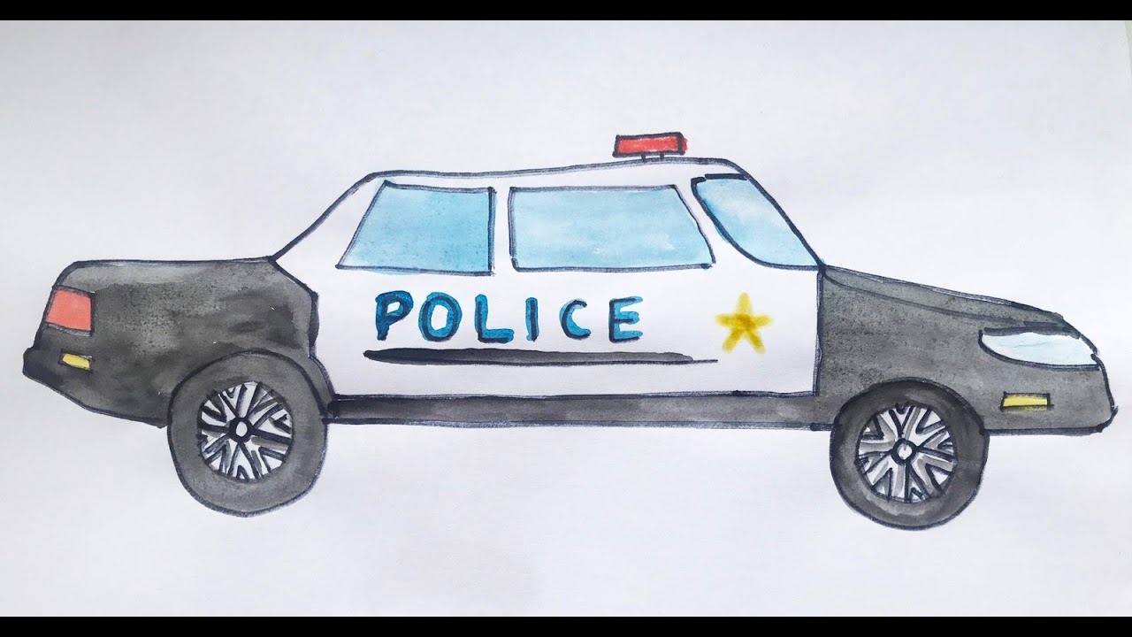 New Song for Kids. Baby Police Car Adventure. How to Draw a Police Car ...