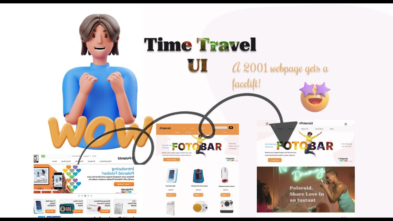 Time Travel UI: A 2001 UI webpage gets a Facelift! - YouTube