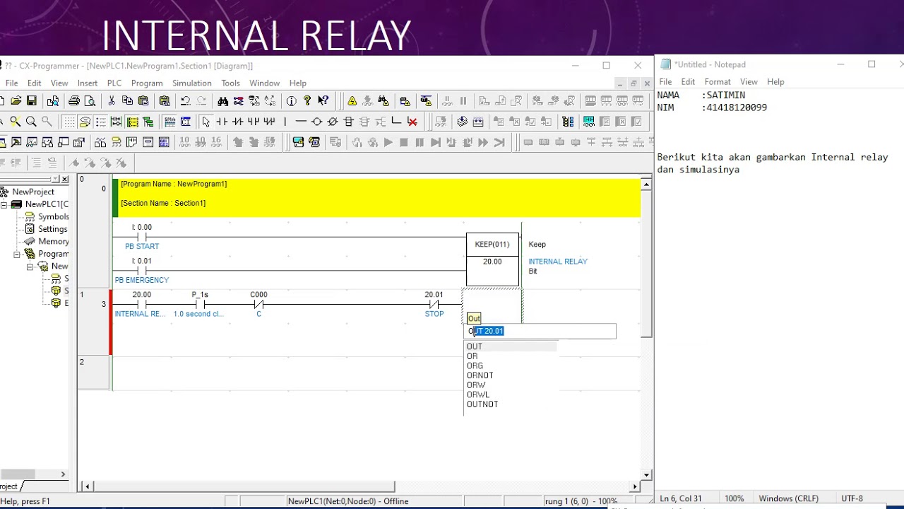 Simulasi PLC - Internal Relay - YouTube