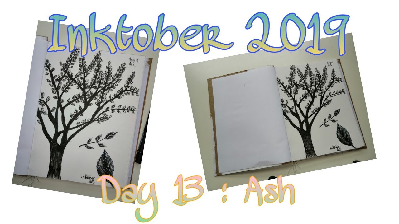 INKTOBER 2019 #1{Day 13 - Ash} ¦ habi drawing - YouTube