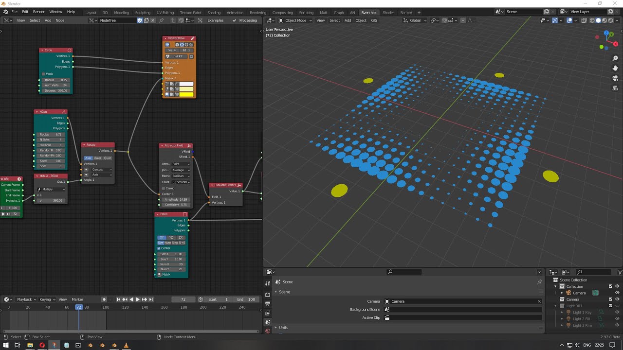 Blender Sverchok : Multiple Points Attractor Field (no audio) - YouTube