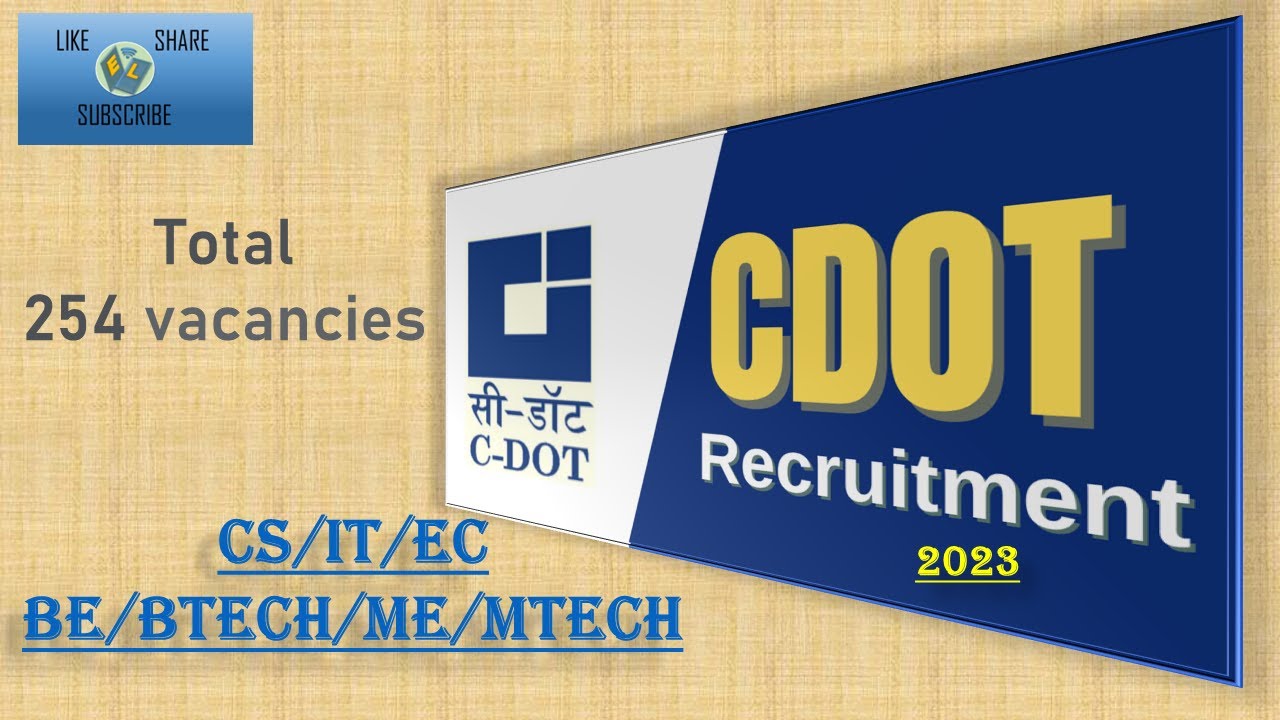 CDOT Recruitment 2023 for Engineers | GOI jobs Without Exams | High Pay ...