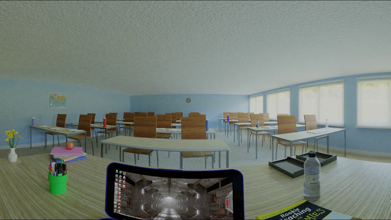 Finished Classroom Scene 360 video (Teacher's View) - YouTube