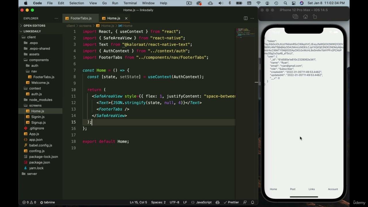 React Native Footer Tabs with advance features || React Native beginner tutorial English 2024 ...