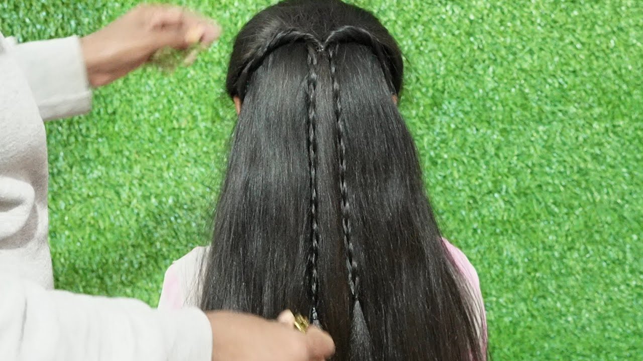 New Trendy Open & Braided Hairstyles | Simple Choti Ideas for School ...