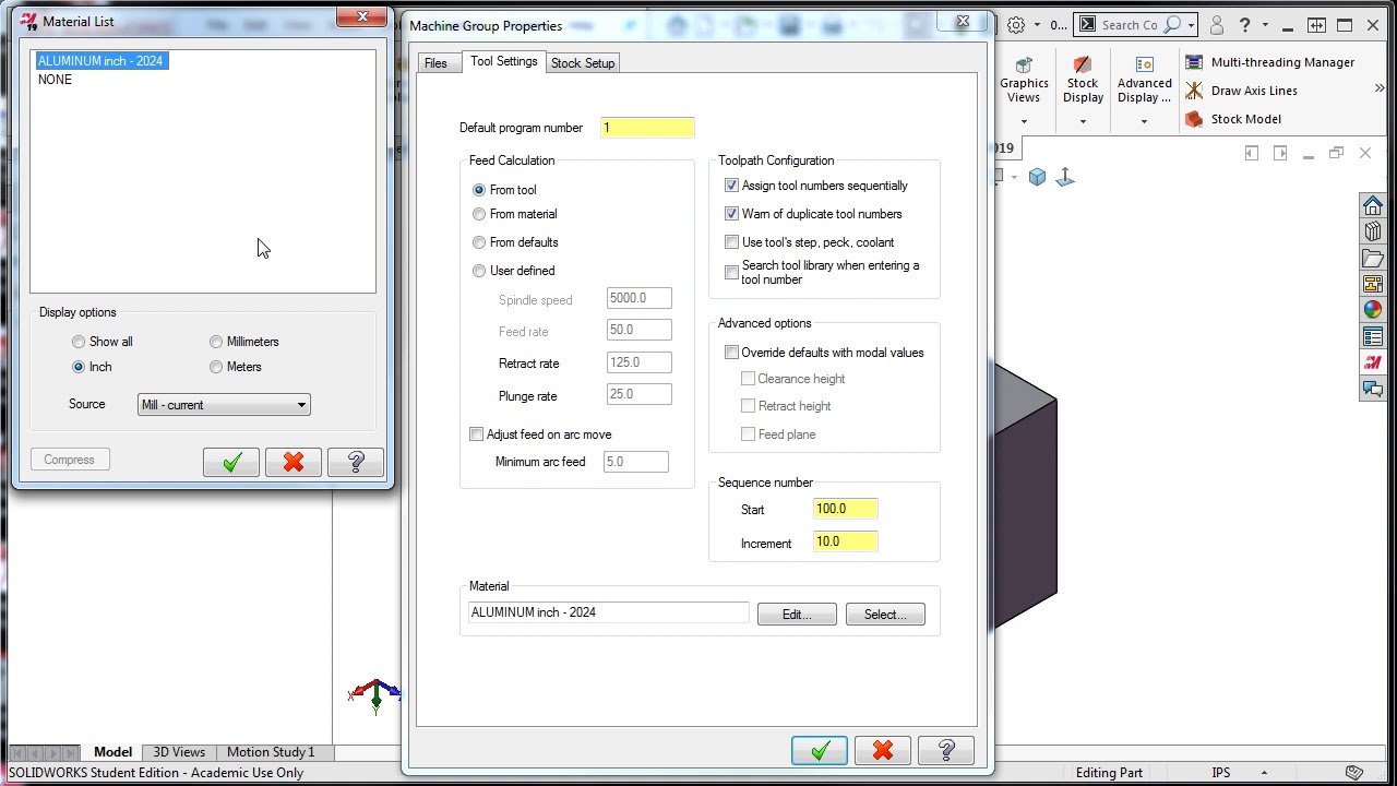 05 Mastercam for SolidWorks Tool Settings - YouTube