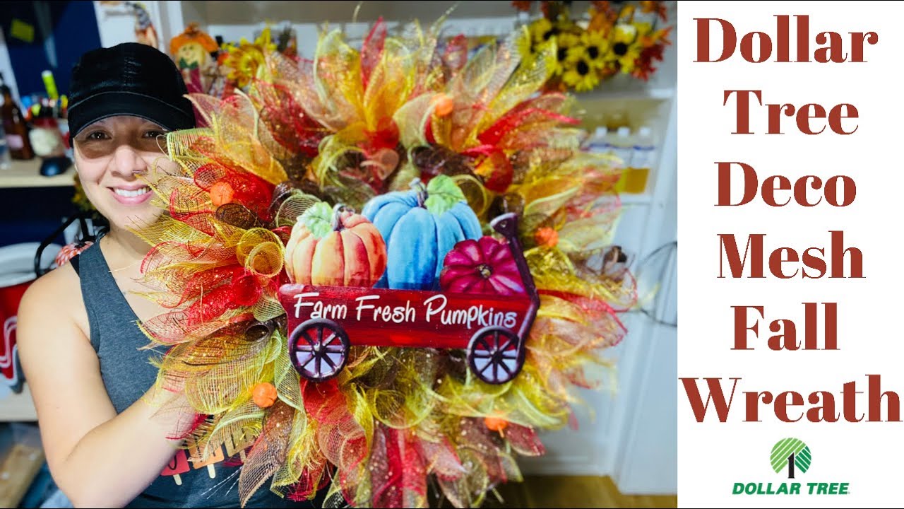 Dollar Tree Deco Mesh Wreath | DIY Tutorial | Sunburst Method - YouTube