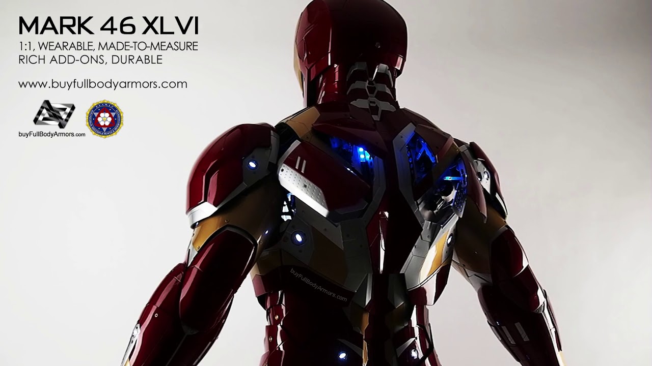 Wearable Iron Man Mark 46 Armor Costume Suit Motorized Back Wing Flaps ...
