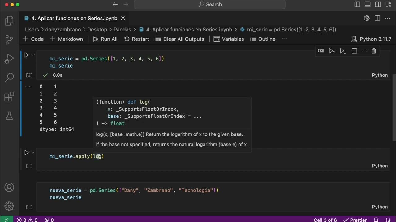 6.4. Python | Pandas - Aplicar Funciones en Series #python - YouTube