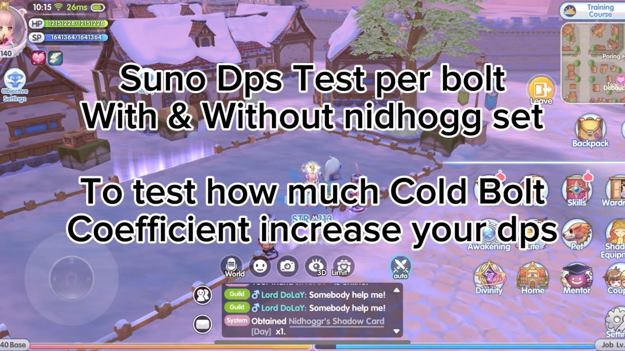 Suno Water Cold Bolt comparison with / without Nidhogg. (+1200% bolt ...