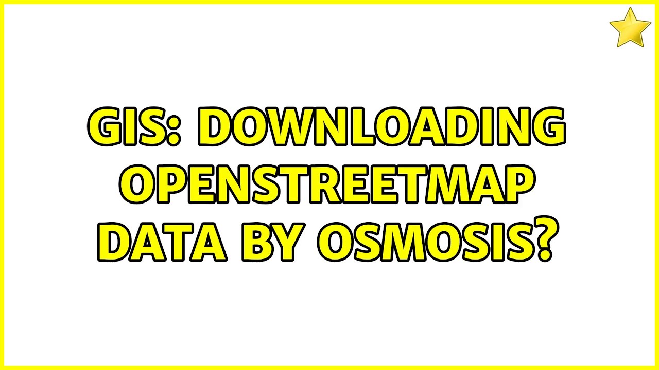 GIS: Downloading OpenStreetMap data by osmosis? - YouTube