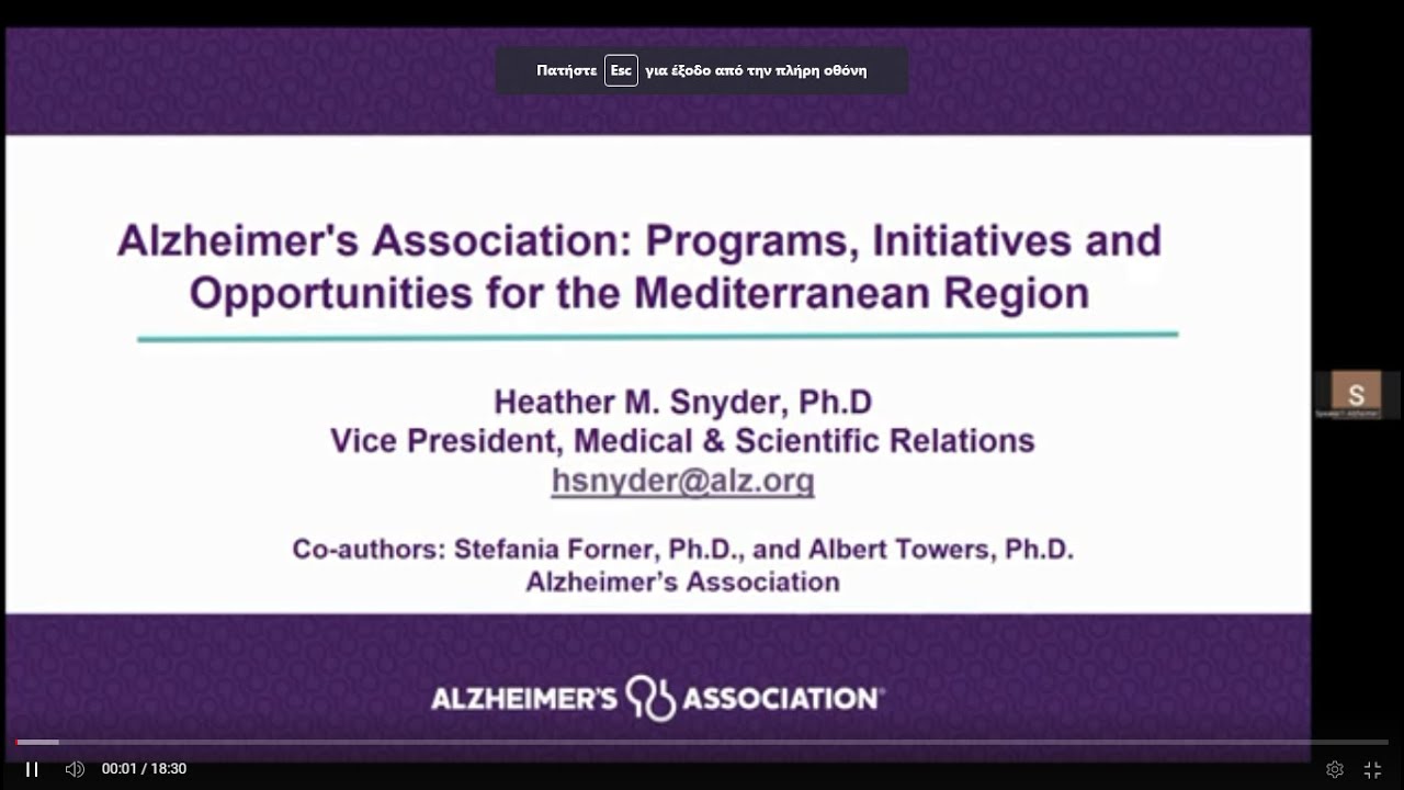 Snyder M. Heather - Overview of Alzheimer's Association funding ...