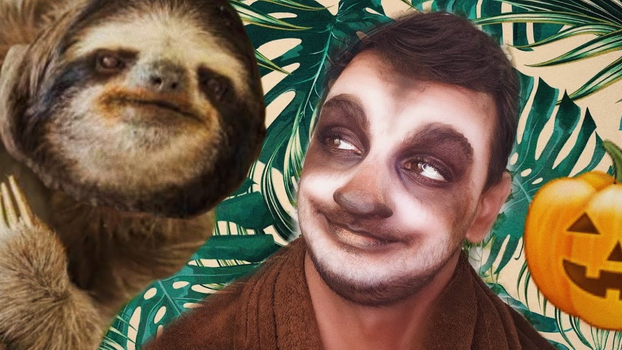 Cute Three-Toed Sloth Halloween Makeup - YouTube