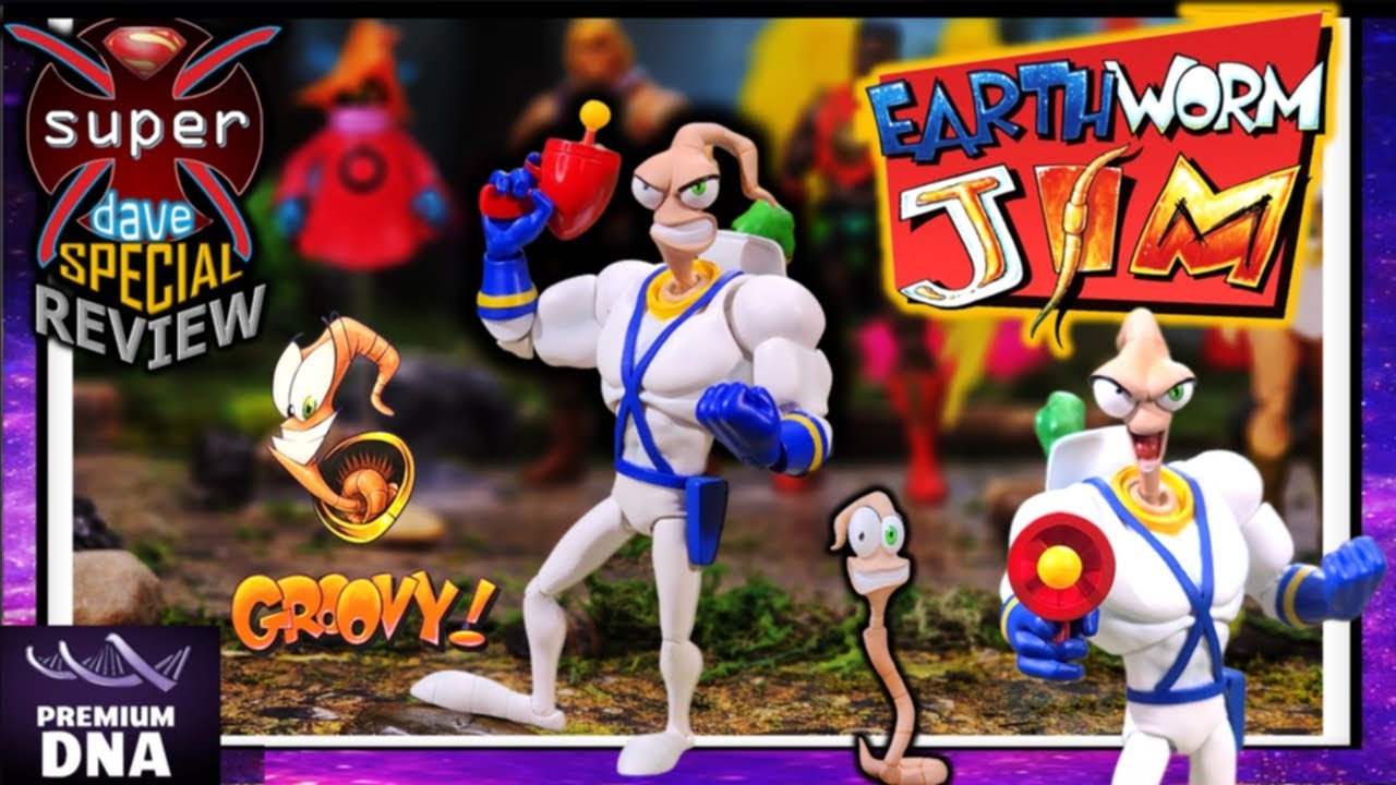 Earthworm Jim Premium DNA Action Figure Superdave Special Review - YouTube