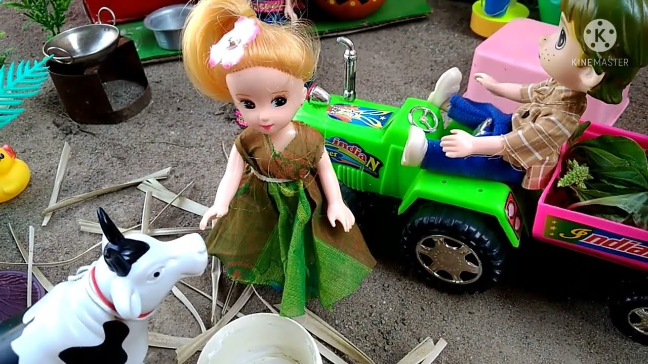 Tractor -ல தோட்டத்துக்கு போறோம்//Barbie story in tamil/chutti Bomma ...