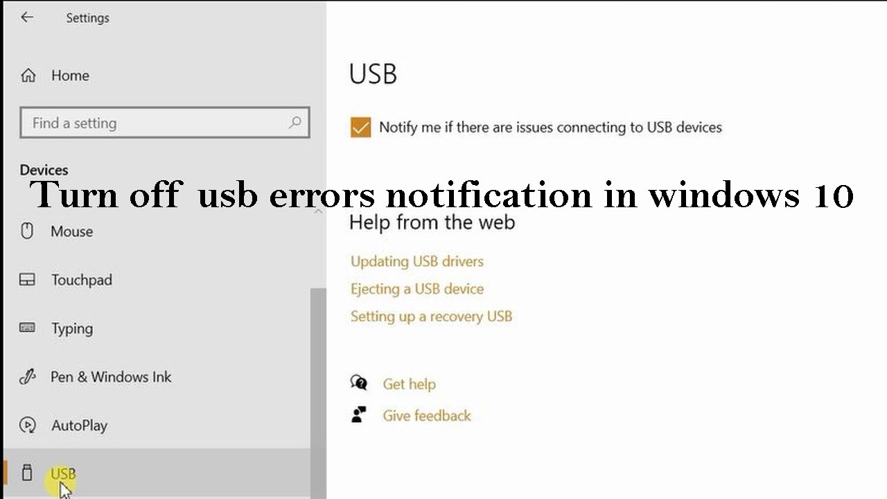 Turn off usb errors notification in windows 10 - YouTube