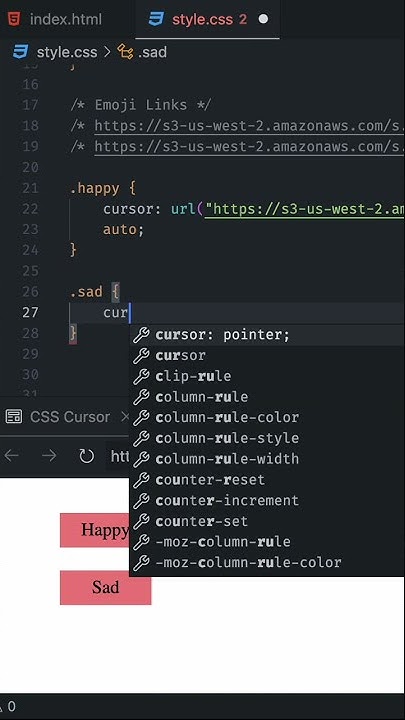 Add Custom Emoji Cursors! #html #css #shorts - YouTube