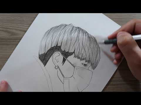 Bts Jungkook Resmi Nasıl Çizilir / How to draw bts jungkook easy @M.AÇizim
