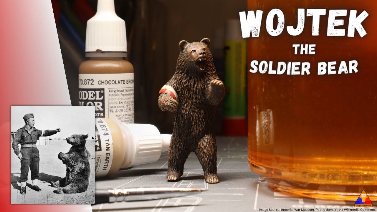 Painting Wojtek - Poland's Beer-Drinking, Battling Bear of WWII - YouTube