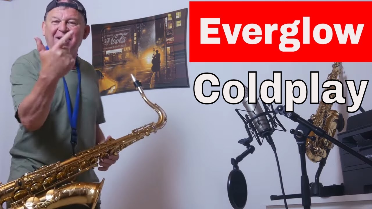 „Everglow“ Coldplay with Saxophone Solo Backing track and Sheets Tenor ...