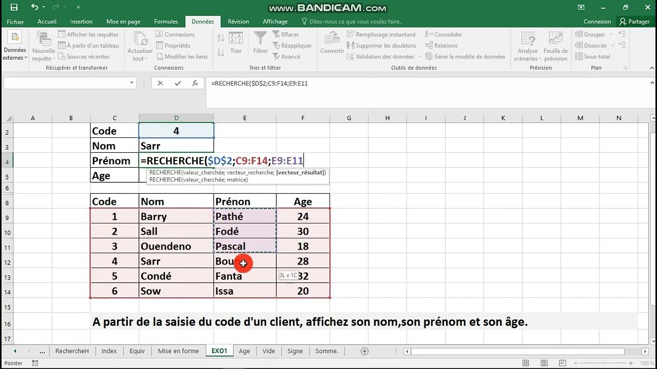 Excel exercice traité - YouTube
